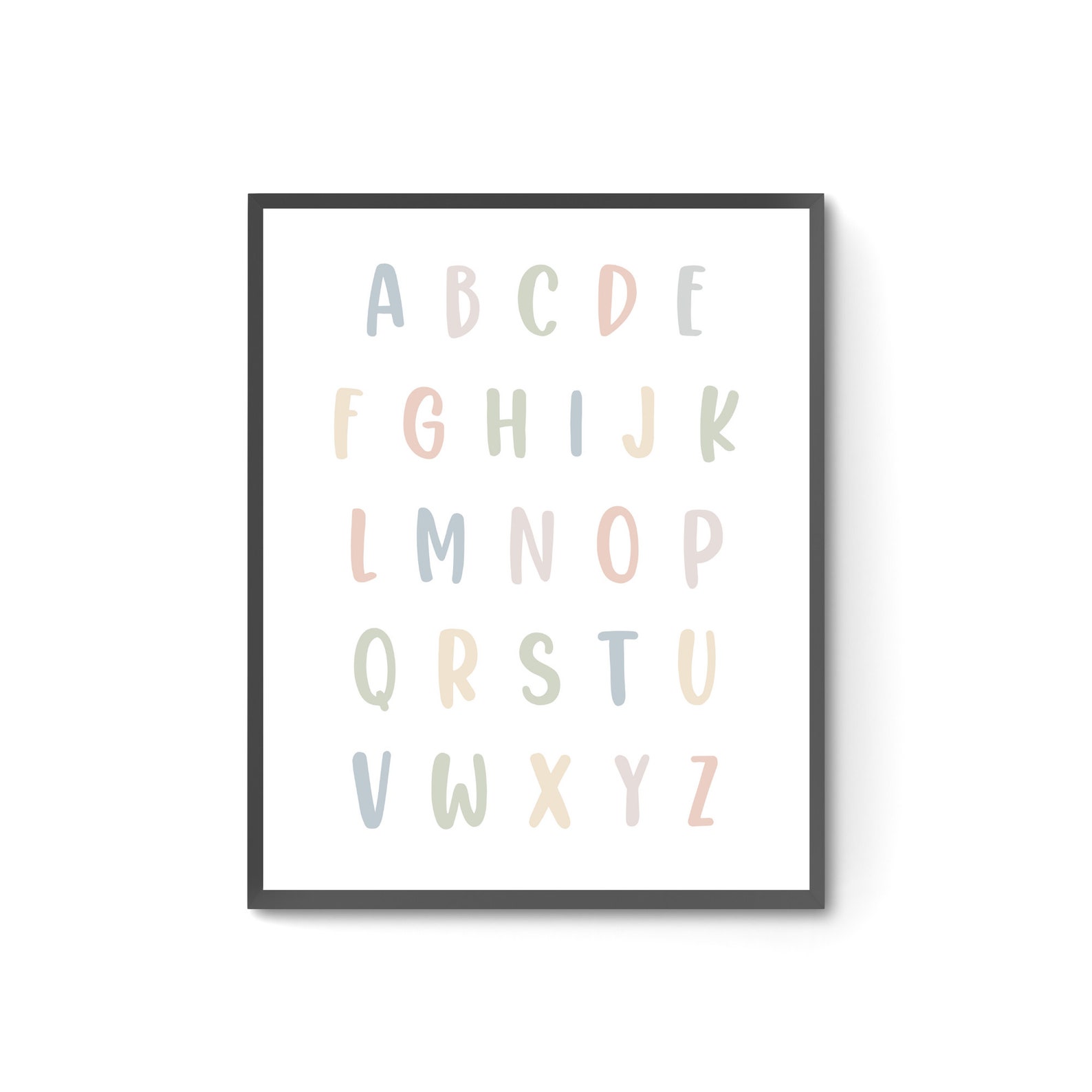 Alphabet Poster neutral Colors Printable Wall Art homeschool ...