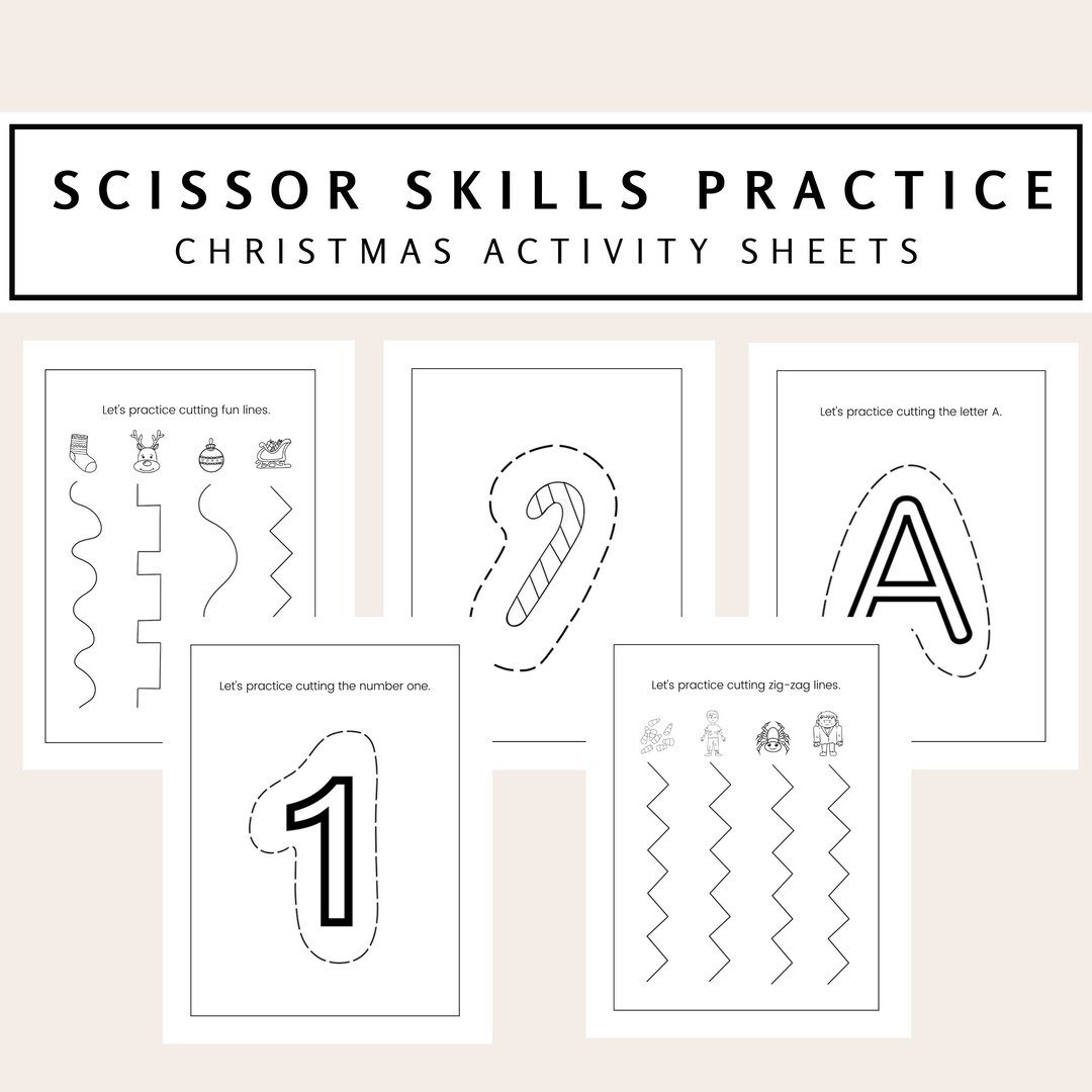 Christmas Scissor Skills Cutting Practice Coloring Pages (fall ...