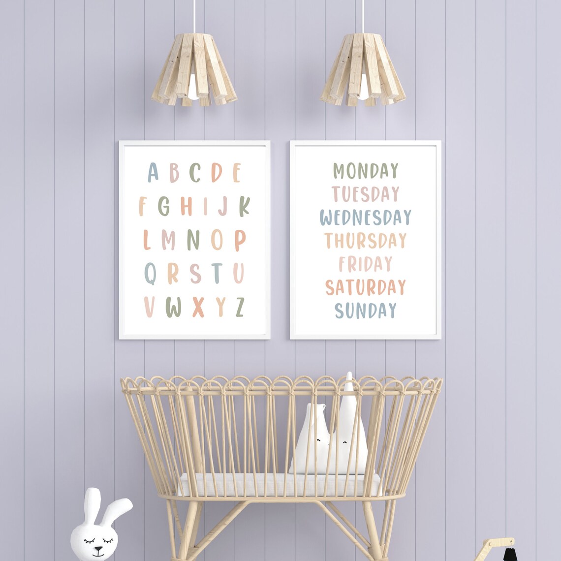 Days of the Week Poster boho Colors Printable Wall Art classroom ...