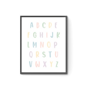 Alphabet Poster (pastel Colors) Printable Wall Art (classroom, Nursery ...