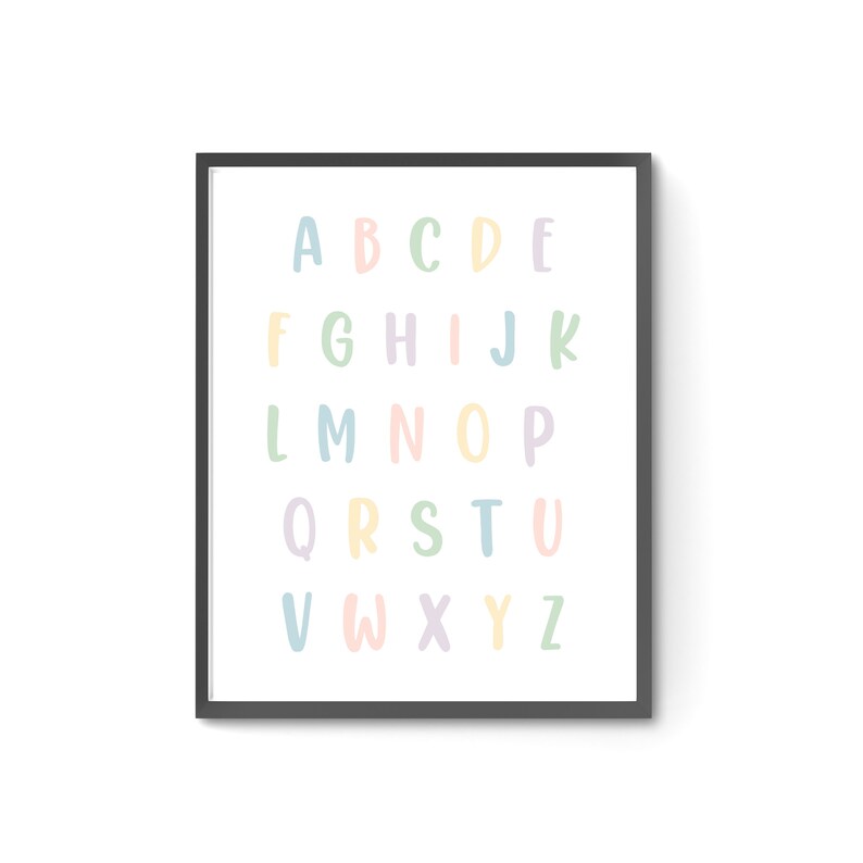 Alphabet Poster (pastel Colors) Printable Wall Art (classroom, Nursery ...