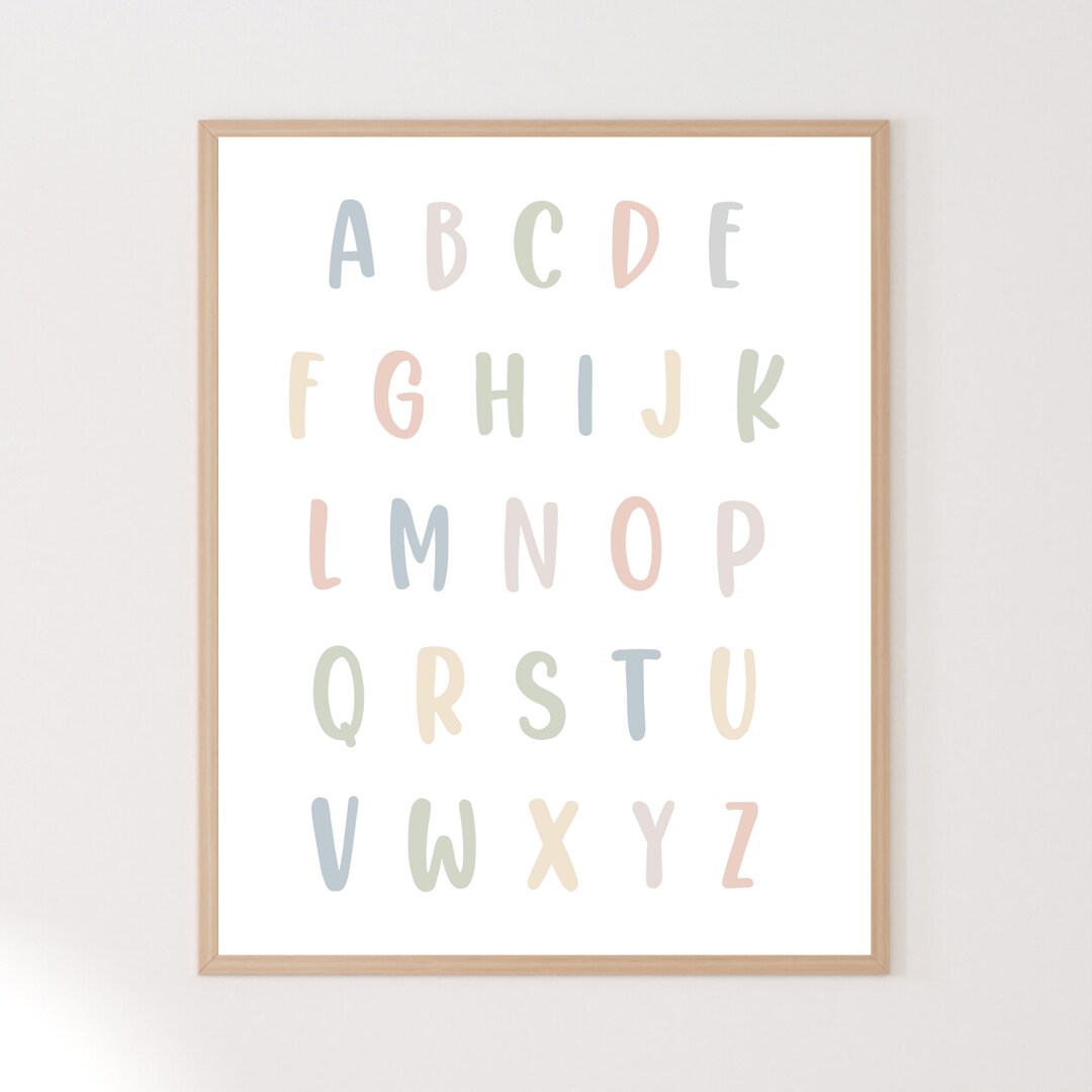 Alphabet Poster (neutral Colors) Printable Wall Art (homeschool ...