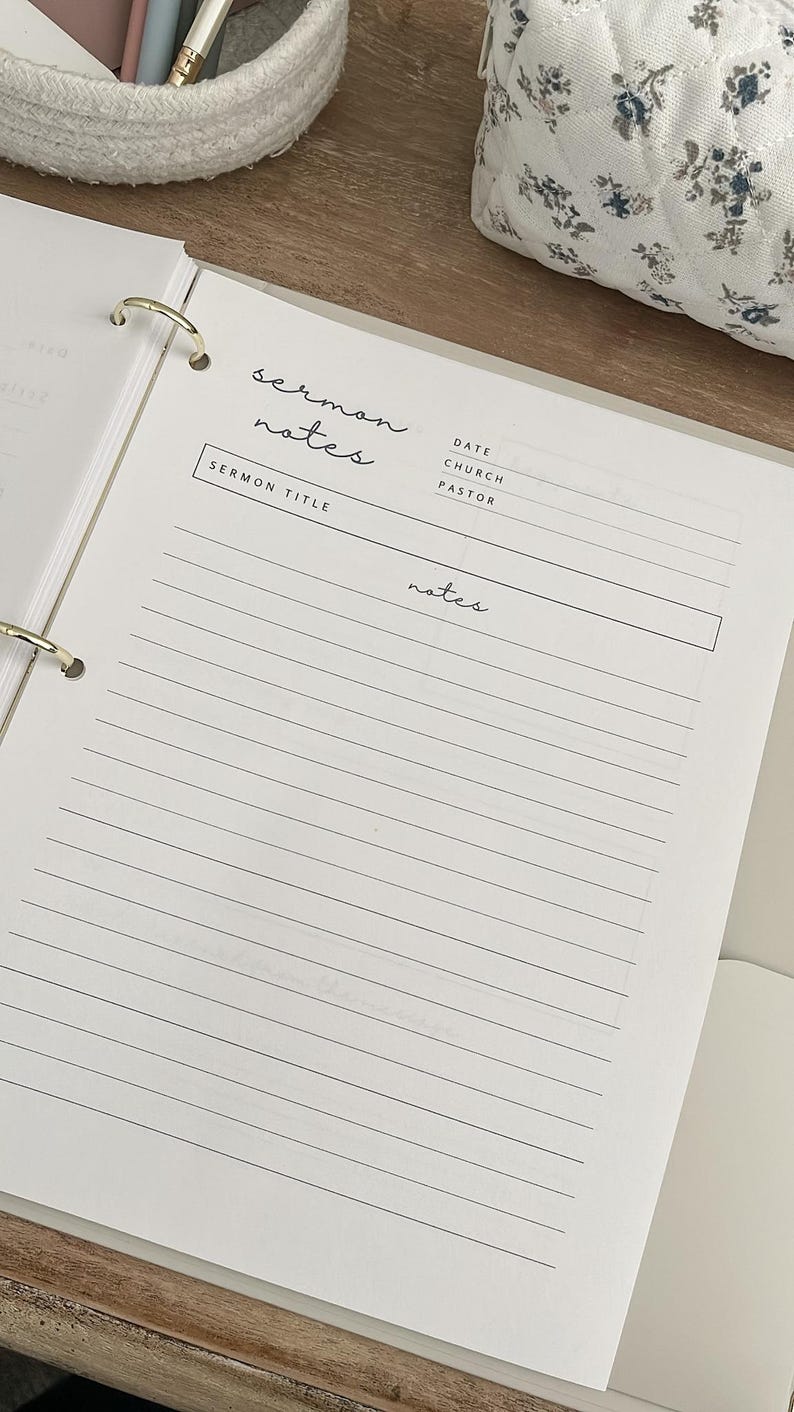 Sermon / Church Notes Printable | Bible Study & Worship Journal ...
