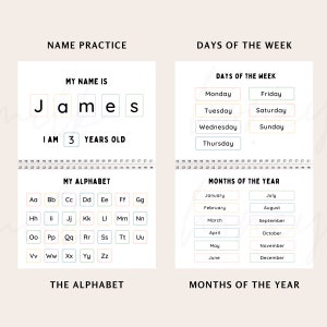 Personalized Toddler Busy Book - Printable Custom Learning Educational ...