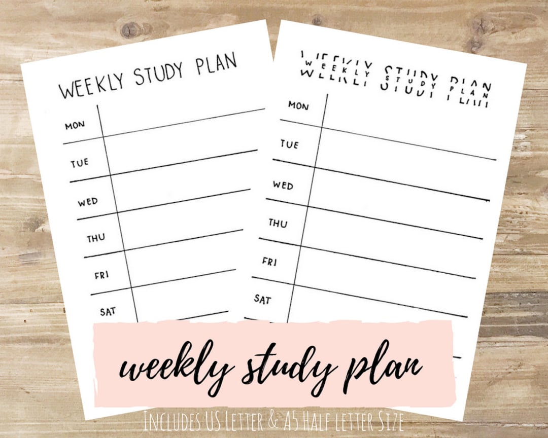 Weekly Study Plan: Bullet Journal Printable - Etsy