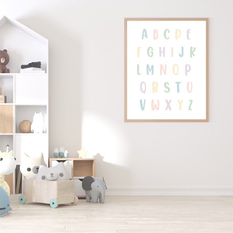 Alphabet Poster (pastel Colors) Printable Wall Art (classroom, Nursery ...