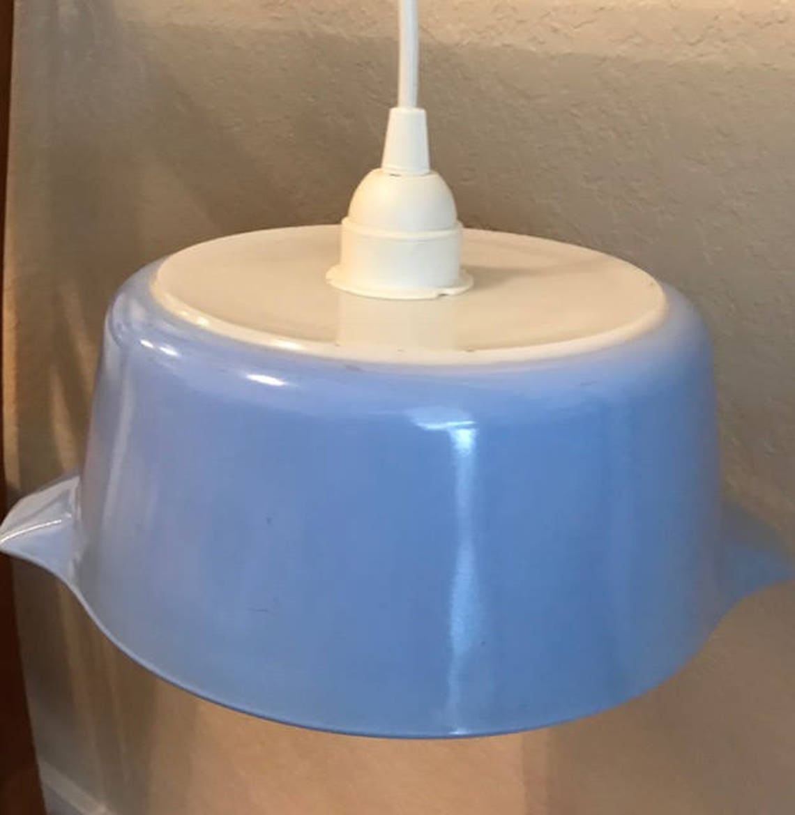 Upcycled Vintage Pyrex Lavender Pendant Lamp - Etsy