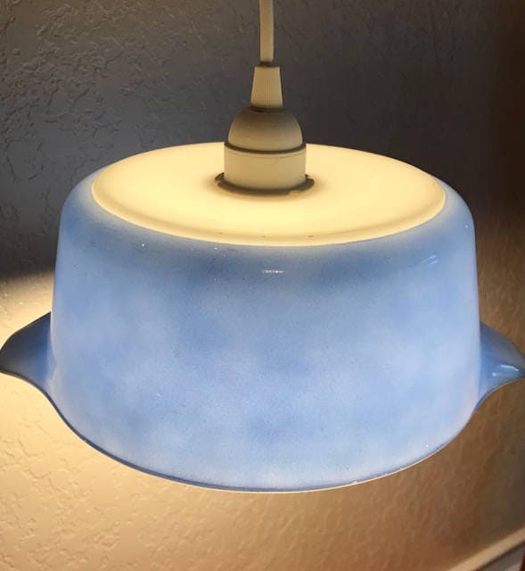 Upcycled Vintage Pyrex Lavender Pendant Lamp - Etsy
