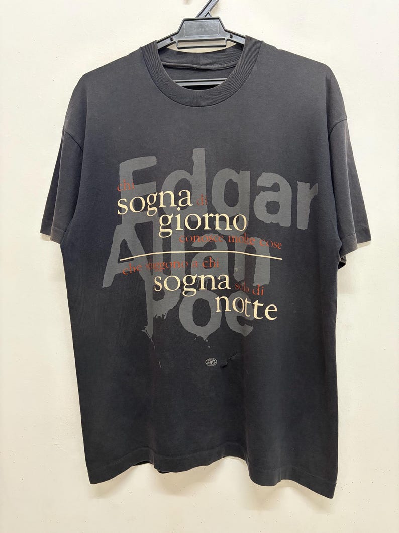 Vintage 90s Chi Sogna.. by EDGAR ALLAN POE Quote Beauty Poetry Tee ...
