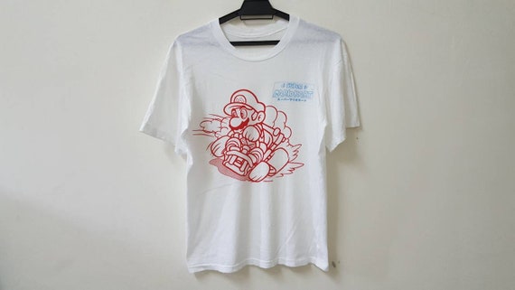 Vintage 90s SUPER MARIO KART nintendo promo t shirt s… - Gem