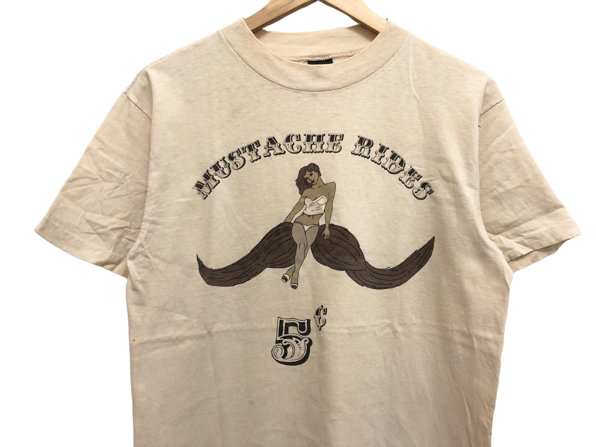 Vintage 70s MUSTACHE RIDES 5 Cents Rare Motorcycle Riders - Etsy