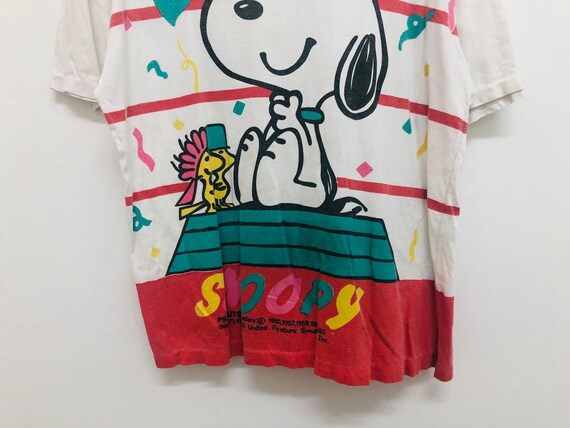 Vintage 80s SNOOPY peanuts characters all over printe… - Gem