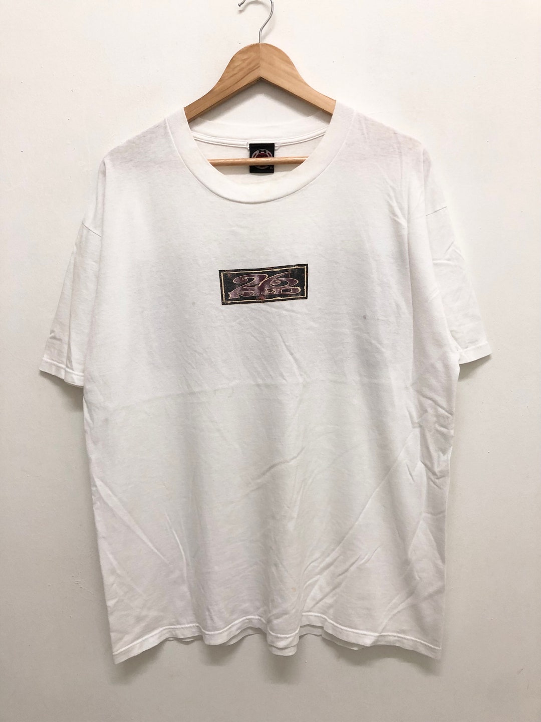 Vintage 90s 26 RED Box Logo T Shirt Streetwear Made in Usa Rare T Shirt ...