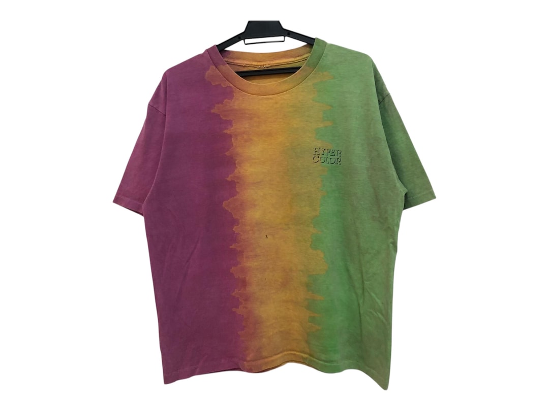 Vintage 90s HYPERCOLOR GENERRA Hyper Color Tricolour Dye Shirt Single ...