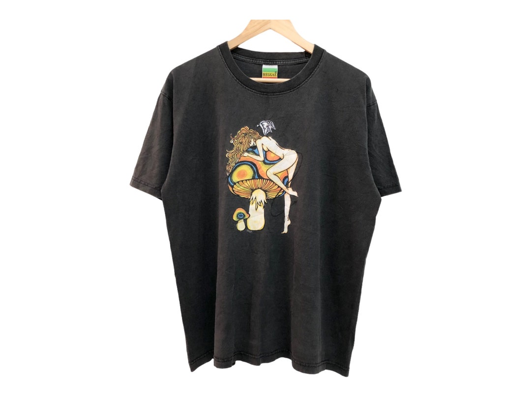 Vintage PSYCHEDELIC LSD Nudity Angel With Mushrooms Graphical Tee - Etsy