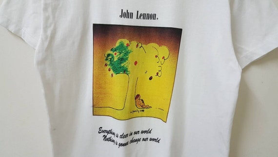 Vintage 80s 90s JOHN LENNON family tree lithograph ar… - Gem