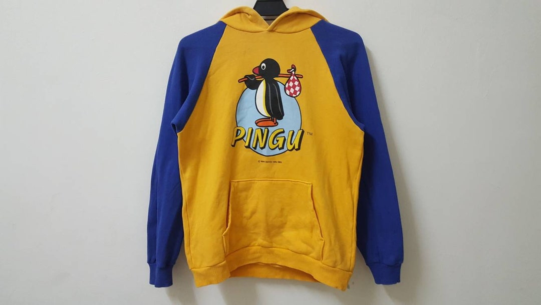 Vintage 90s 1994 PINGU Children Television Series Hoodie Colour Block ...