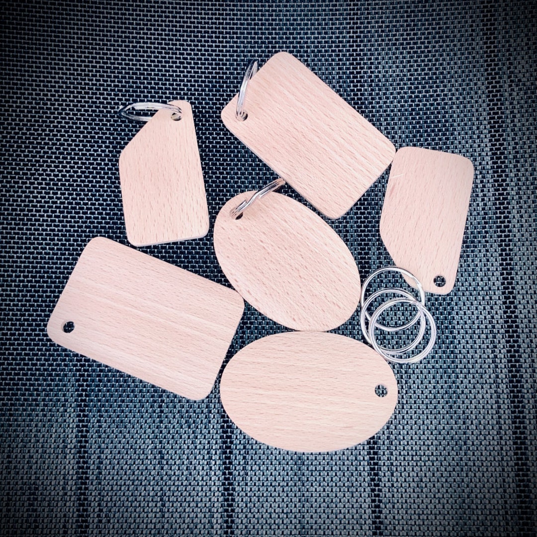 12 Premium Beech Key Fobs Complete With Nickel Key Rings Hand Made in ...