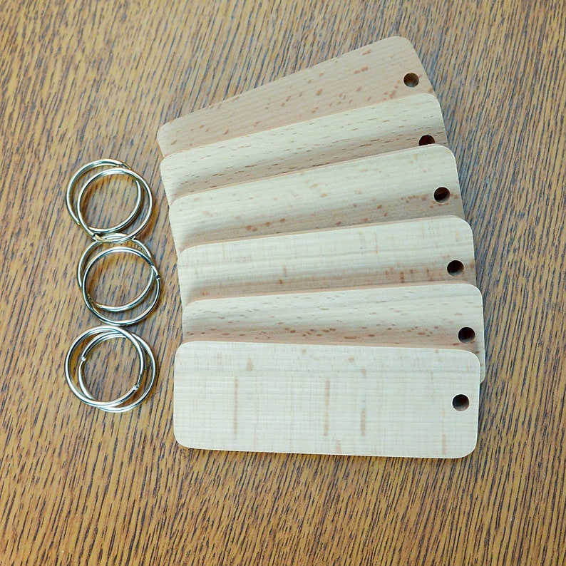 6 Extra Large Beech Key fob Blanks hand made from the finest | Etsy