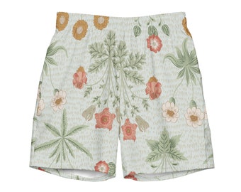 Celestial Green Men's Swim Trunks Shorts Trendy Dark Green Beige Colour ...