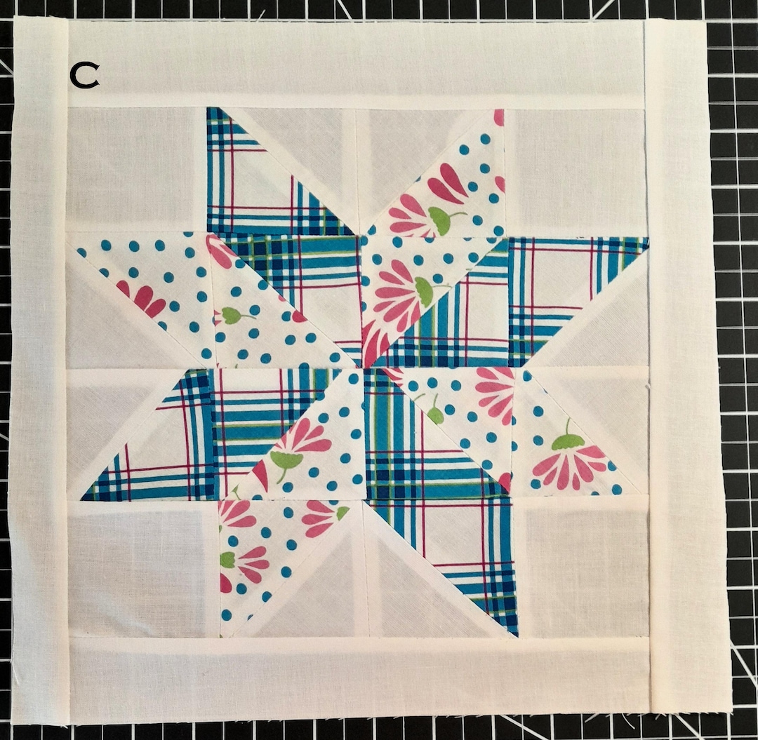 Handmade Scrappy Star Quilt Blocks 12x12 Patchwork Saw Tooth Star Quilt ...