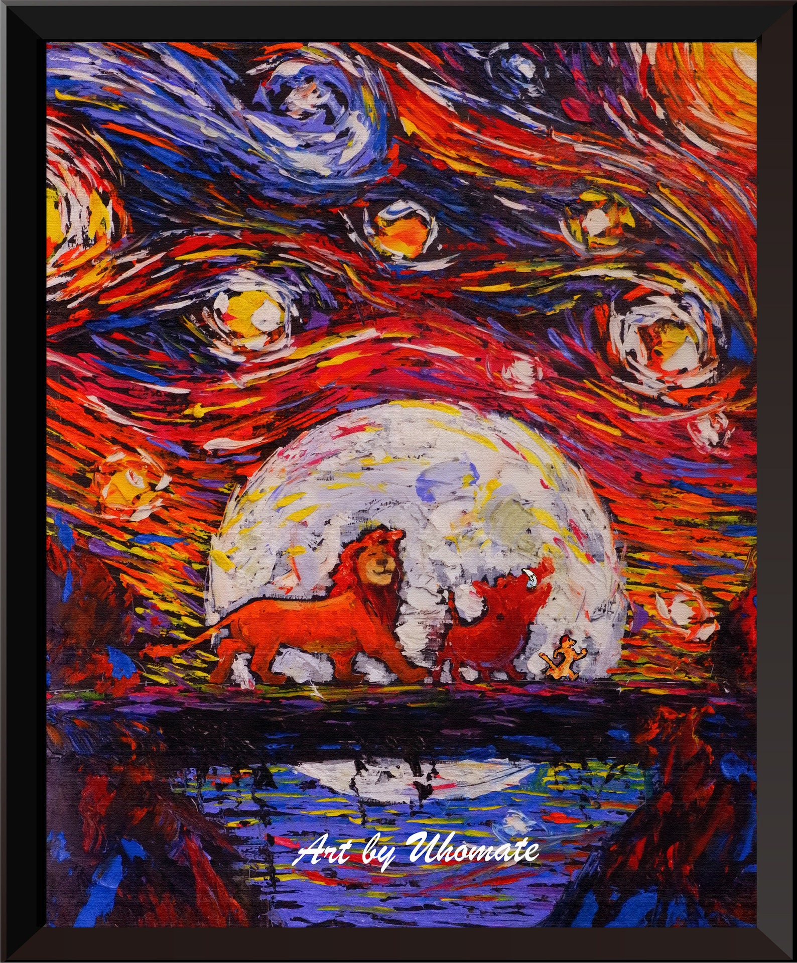 Starry Night Lion King Canvas Print: Nursery Wall Art - Etsy