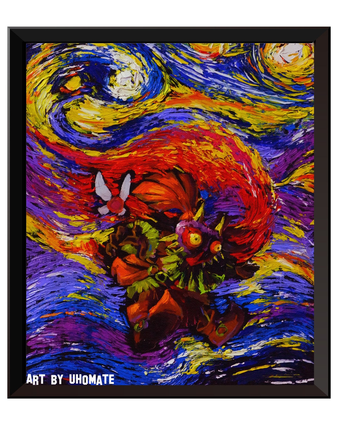 Van Gogh Starry Night Video Game Sword Canvas Print: Nursery Wall Decor ...