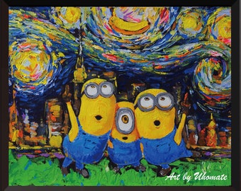 Vincent Van Gogh Starry Night Posters Prince Inspired Canvas Wall Art ...