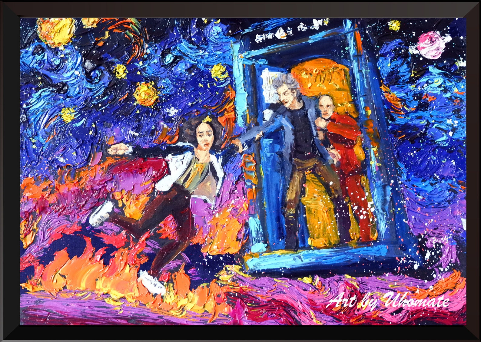 Tardis Dr Who Poster Doctor Vincent Van Gogh Starry Night Inspired ...