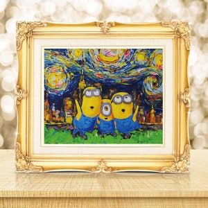 Minions Starry Night Canvas Print: Despicable Me Inspired Nursery Decor ...