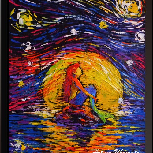 Vincent Van Gogh Starry Night Posters Princess Ariel the - Etsy