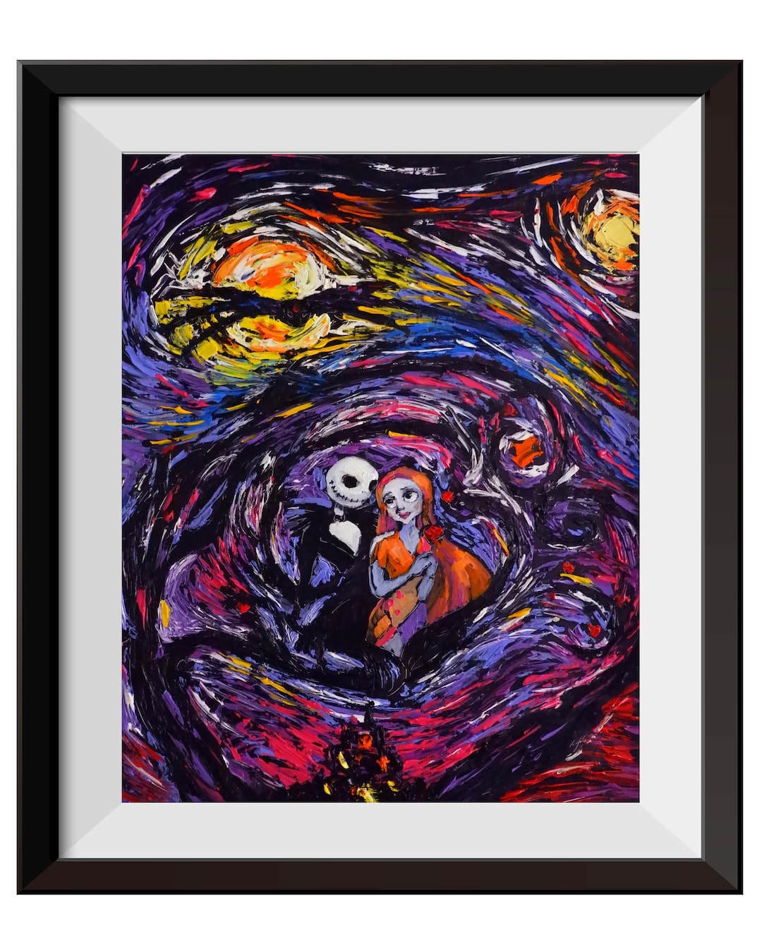 Starry Nightmare Canvas Art: Jack and Sally, Van Gogh Inspired Print - Etsy