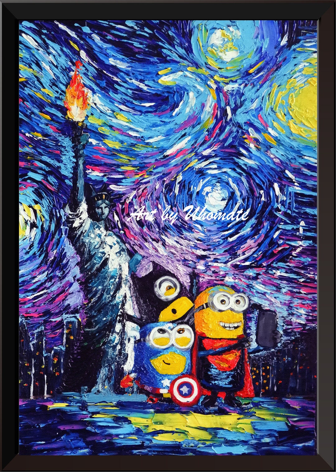 Van Gogh Starry Night Minions Canvas Print - New York City Skyline - Etsy
