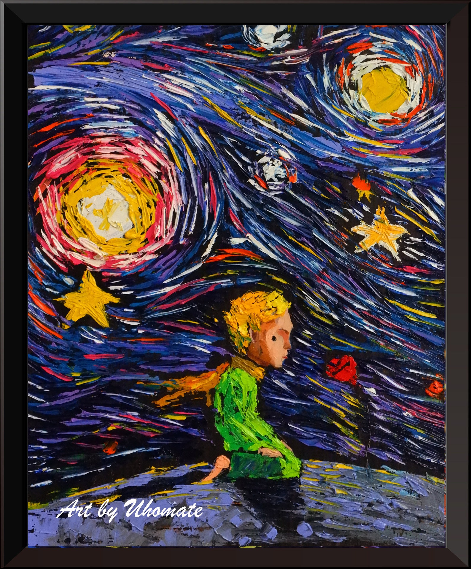 Vincent Van Gogh Starry Night Posters Dibujos animados - Etsy España