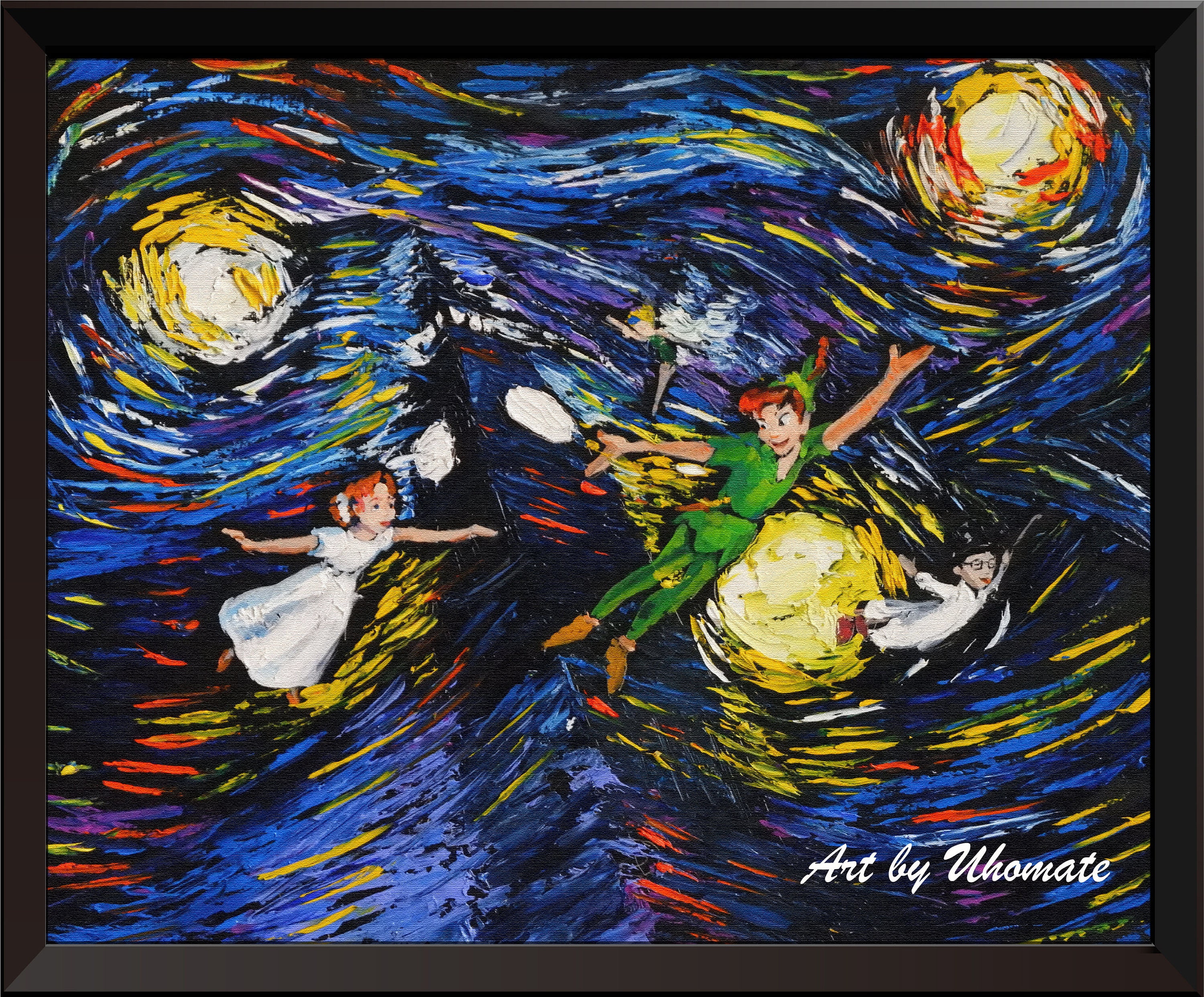 Vincent Van Gogh Starry Night Posters Peter Pan Never Grow Up | Etsy