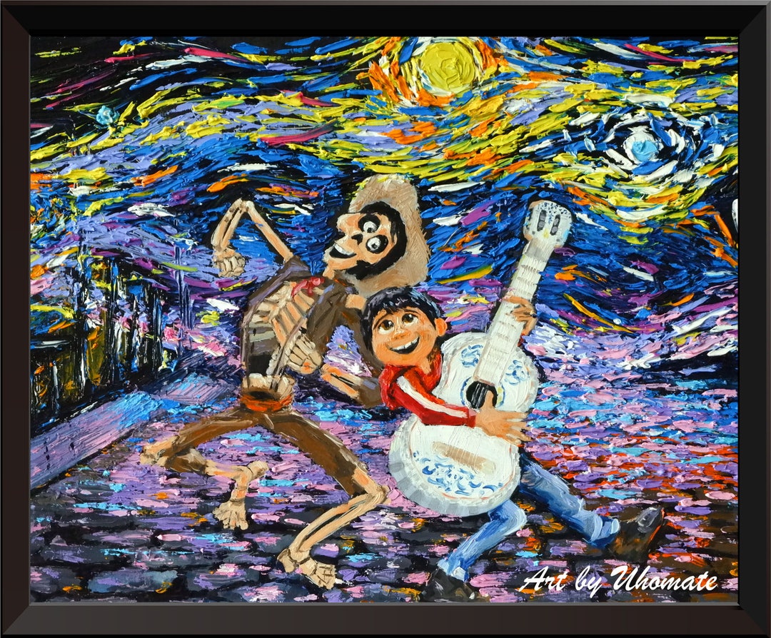 Van Gogh Starry Night Inspired 'coco' Canvas Art Print - Etsy
