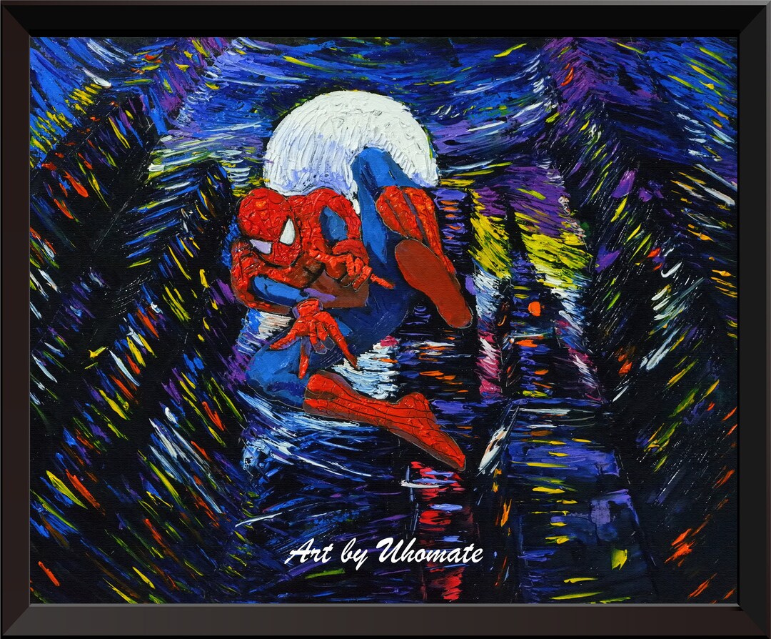 Spiderman Starry Night Canvas Print: Superhero Nursery Wall Art - Etsy