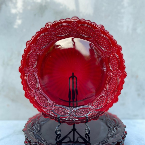 Ruby Glass Platter - Etsy