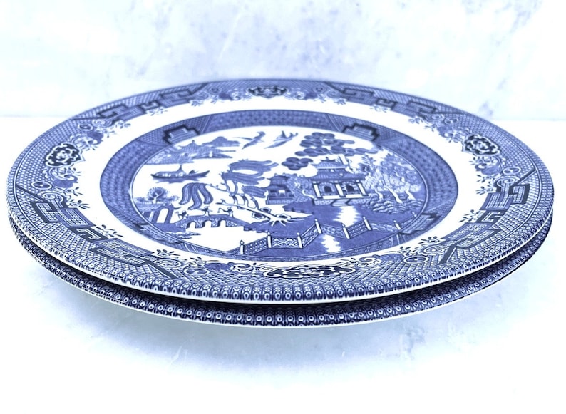 Churchill Blue Willow - Dinner Plate - 10 1/4" - Made in England - Set ...