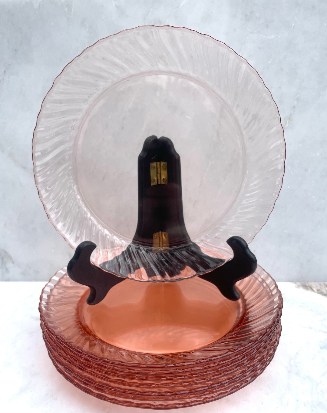 Arcoroc Glass Plates - Rosaline Pink Swirl - Made in France - 7 1/2 ...