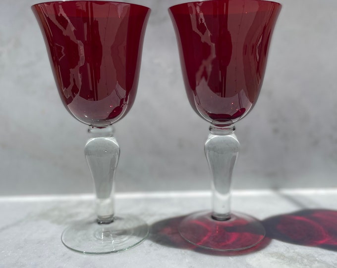 Williams Robert Ruby Red - Water Goblet / Wine Glass - Set of 2 - Etsy
