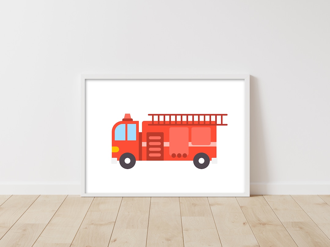 Fire Truck Print - Kids Room Wall Art - INSTANT DOWNLOAD - Etsy