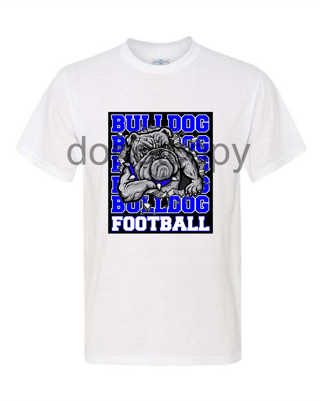 Blue Bulldog Football Sublimation Design - Etsy