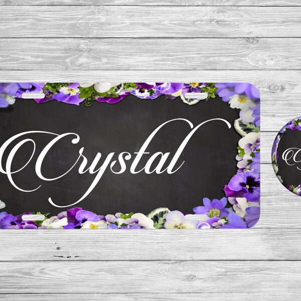 Floral License Plate - Etsy