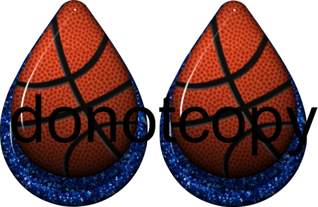 3D Blue Glitter Basketball Teardrop Earring Sublimation Design - Etsy