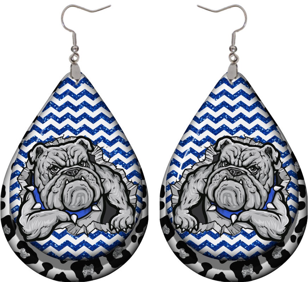 Bulldog Busting Out Teardrop Earring Sublimation Design - Etsy