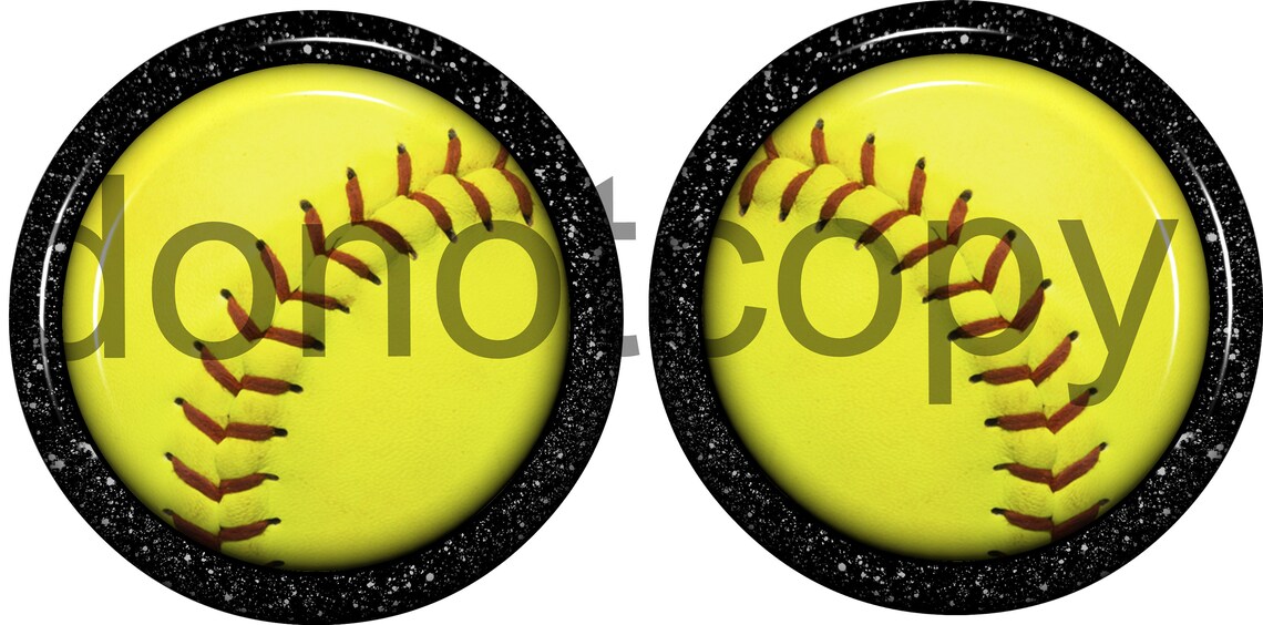 3D black glitter softball circle earrings sublimation design | Etsy