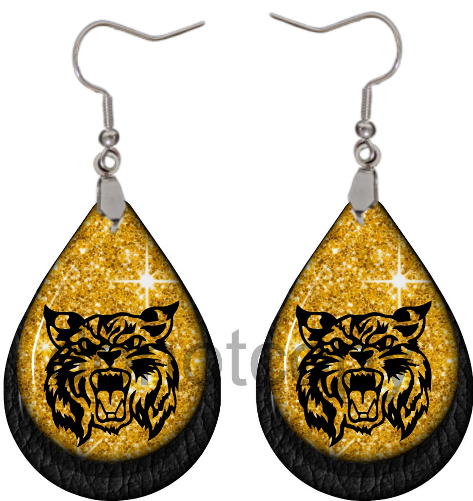 3D Wildcat Teardrop Earring Sublimation Design - Etsy
