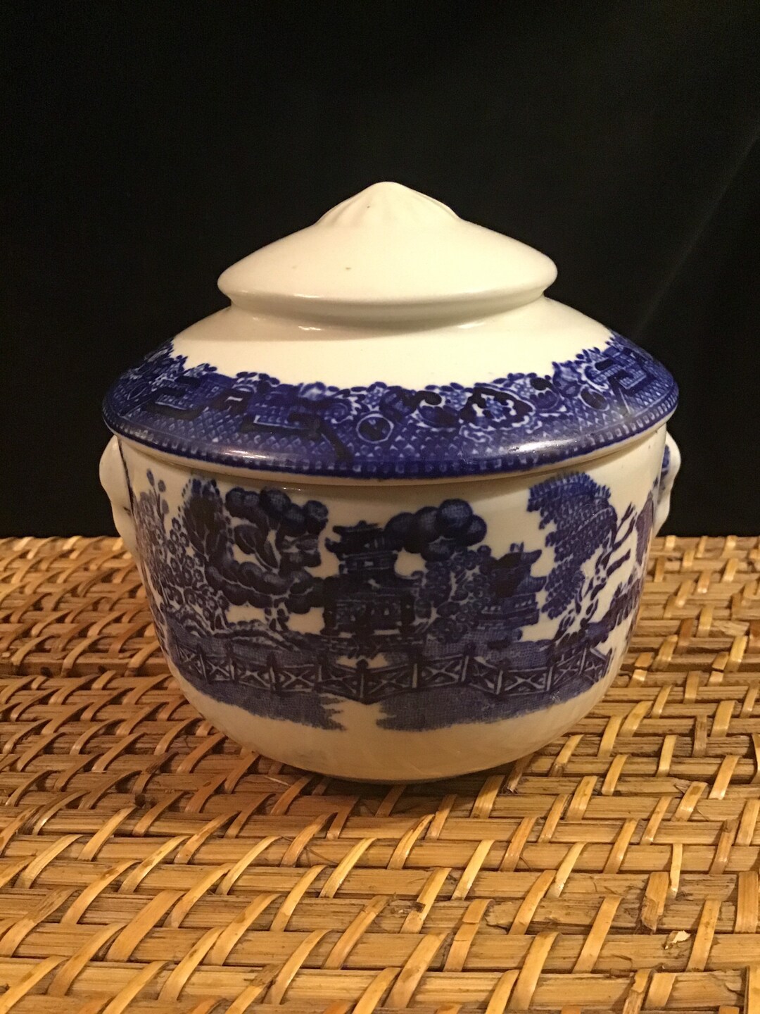 Vitrified Blue Willow Covered Condiment Bowl or Trinket Dish - Etsy