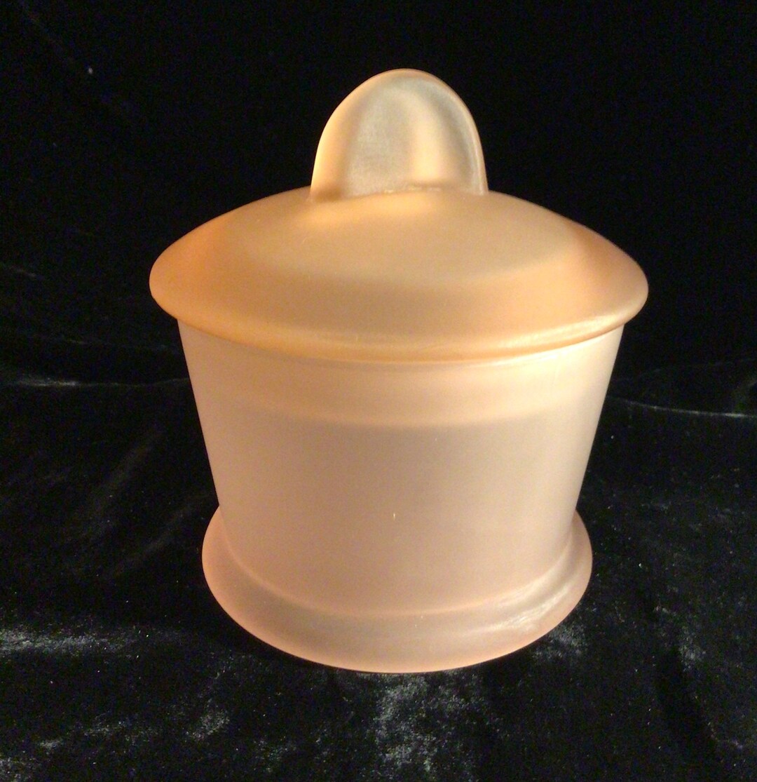 Umbra Pink Satin Glass Dresser Vanity Jar or Trinket Dish - Etsy